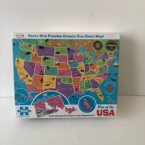 Games | Map Of Usa State Mini Puzzles Create Giant Map 85 Piece Jigsaw ...